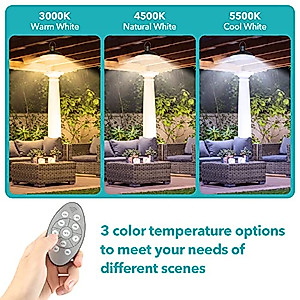 AGPTEK Solar Pendant Lights Outdoor Indoor, Dual Head Solar Shed Lights IP65 Waterproof Solar Lamp Indoor Solar Lights with Remote for Shed, Gazebo, Home, Patio, Barn, Chicken Coop, Porch, Garage