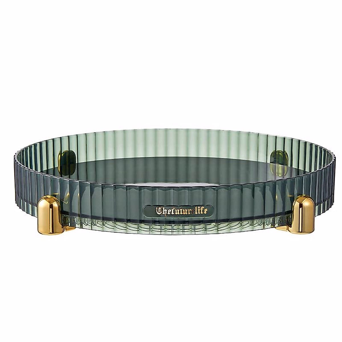 CESTATIVO Makeup Perfume Organizer, 360 Degree Rotating Lazy Susan, Bathroom Vanity Tray, Counter Organizer, Green