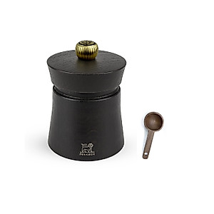 Peugeot Baya Chocolate Pepper Mill Gift Set 3", Chocolate With Wood Spice Scoop