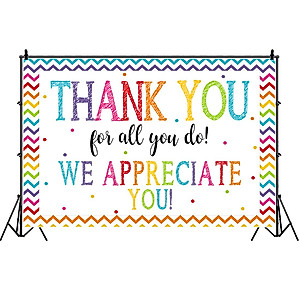 6x4ft Thank You for All You Do Backdrop Congratulations Graduates Background Be Thankful to The Teacher Doctor Staff in Class of 2023 Prom Photography for Senior Year Party Decoration Banner