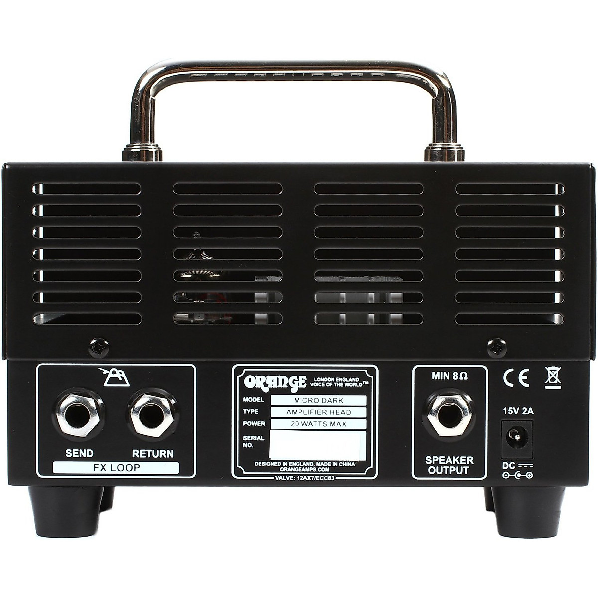 Orange Micro Dark Terror Hybrid Amp Head Mini Stack Combo w/ Cabinet and Speaker Cable, Black