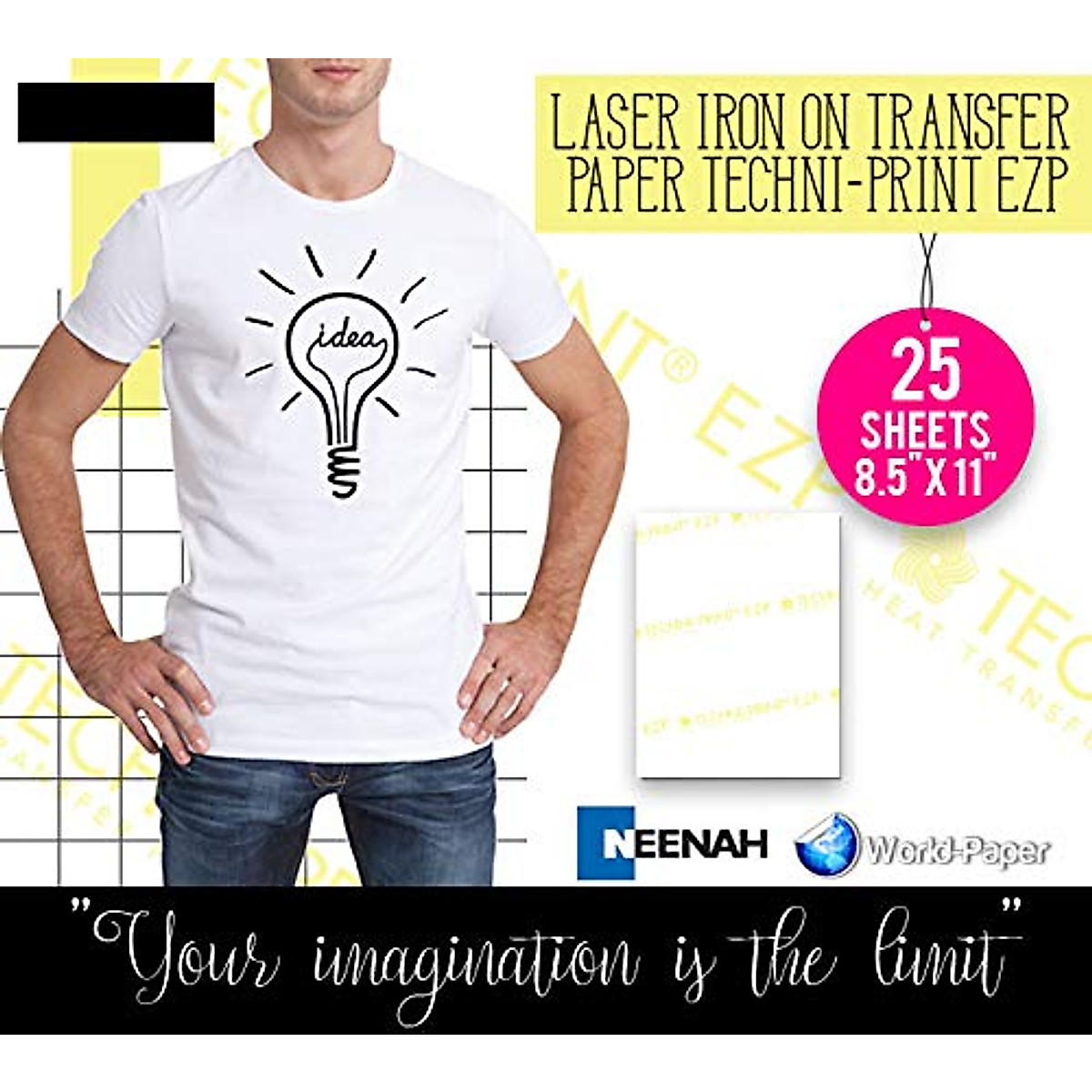 Neenah Paper Techni Print EZP Heat Transfer Paper for Laser Printers 8.5" x 11" - 25 Sheets