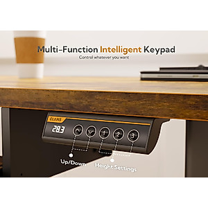 Claiks Standing Desk with Keyboard Tray, Standing Desk Adjustable Height, Raising Desks for Home Office and Computer Workstation, 48 Inches, Rustic Brown