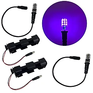 2 Kits Blacklight LED Special Effects Lights for Props Scenery Fluorescent Glow Paints pigments 12V DC Battery Operated Low Voltage Ultraviolet Black Lights