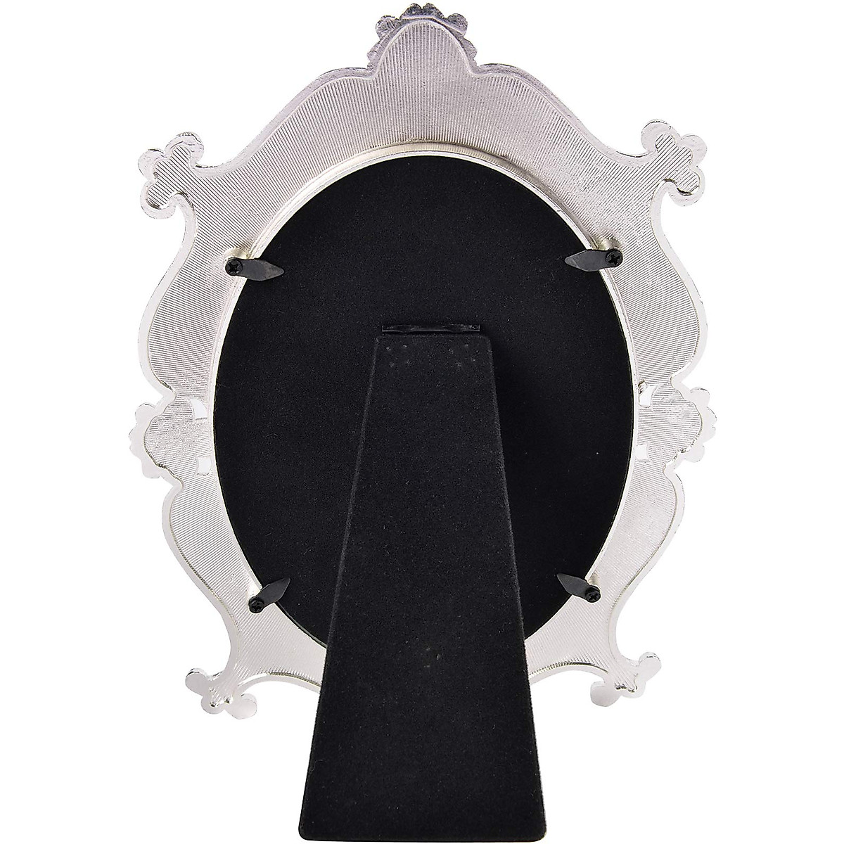 Nerien Vintage Vanity Tabletop Mirror, Metal Oval Decorative Makeup Mirror with Stand, Antique Table Cosmetic Mirror, Coquette Countertop Desk Dresser Mirror for Home Bedroom Bathroom (White, M)