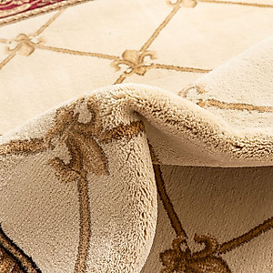 Patrician Trellis Red French European Formal Traditional 8 Round (7'10" Round) Area Rug Easy to Clean Modern Contemporary Floral Thick Soft Plush Living Dining Room Rug