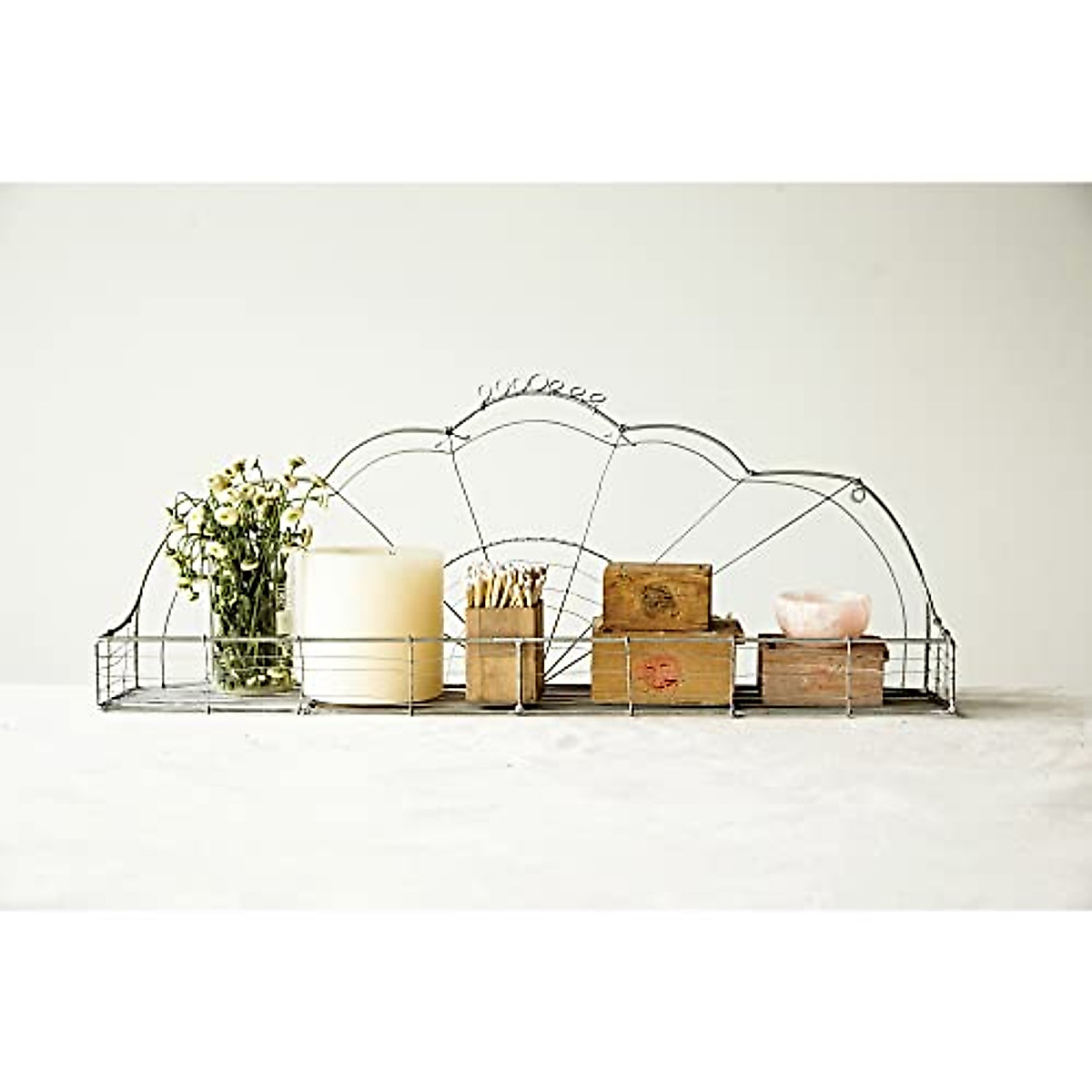 Creative Co-Op Hand Made Metal Wire Wall Shelf