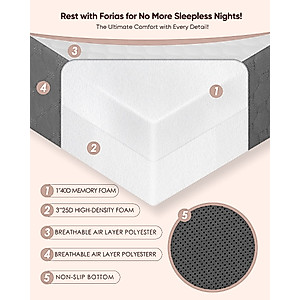 Forias Memory Foam Folding Mattress Full with Storage Bag, 4 Inch Tri-fold Mattress, Breathable Foldable Mattress Topper Portable Mattress for Floor Guest Bed Full Size 75" L x 54" W x 4" H