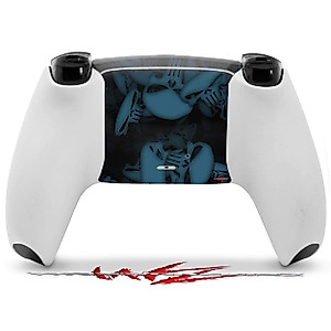 WraptorSkinz Skin Wrap compatible with Sony PS5 DualSense Controller Skulls Confetti Blue (CONTROLLER NOT INCLUDED)