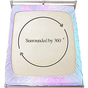 MUSOLEI Colorful Girls Fitted Sheet Set Rainbow sheets, 3D Rainbow Twin Bedding Set girl bed sheets 2PCS Boho 1 Fitted Sheet with 2 Pillowcases Wrinkle Free Cozy Microfiber Twin sheets for girls(full)