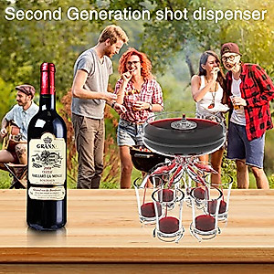ALEVMOOM 6 Shot Glass Dispenser and Holder Dispenser For Filling Liquids Multiple 6 Shot Dispenser,Bar Shot Dispenser,Cocktail Dispenser,Carrier Liquor Dispenser Drink Tool,Dispenser With Slogan