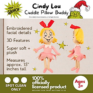 Franco Dr. Seuss The Grinch Cindy Lou Holiday & Christmas Bedding Super Soft Plush Cuddle Pillow Buddy, (Officially Licensed Product)