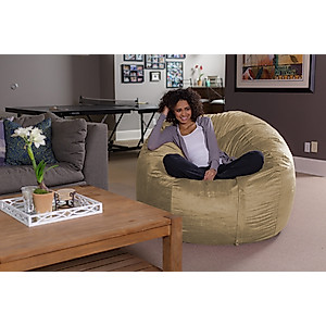 Sofa Sack Bean Bag Chair - Plush, Ultra Soft - Memory Foam Bean Bag Chair with Microsuede Cover - Stuffed Foam Filled Furniture and Accessories for Dorm Room 5 Feet - Camel