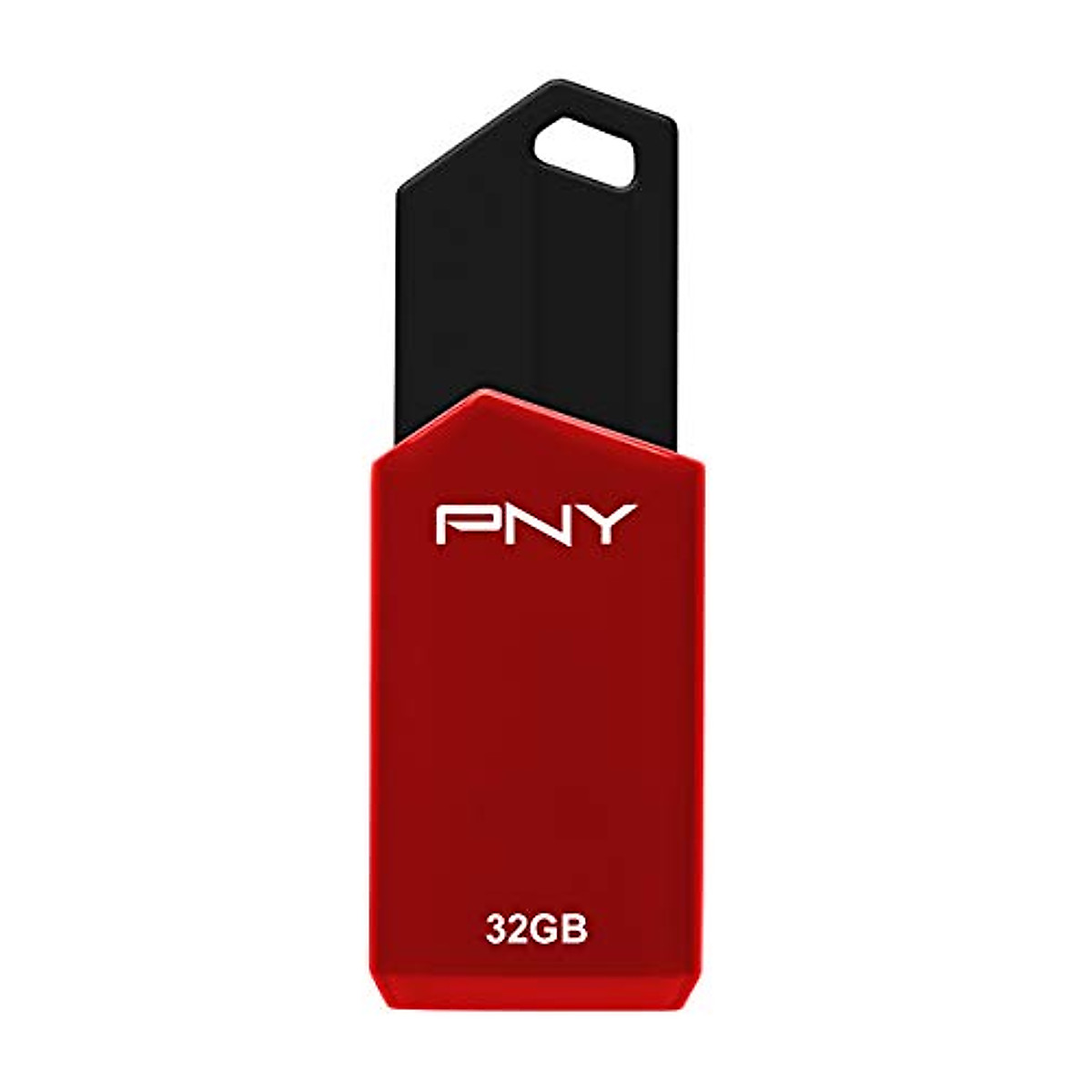 PNY Retract USB 2.0 Flash Drive, 32GB, Gray, Blue, or Red - Color May Vary (P-FD32GRTCG-GE) grey
