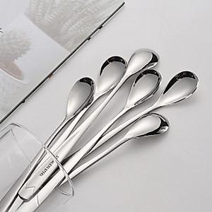 Iced Tea Spoons Set of 6 Stainless Steel Coffee Stirring Spoons Cocktail stir sticks Spoons Ice Cream Spoons with Long Handle