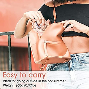 Mini Handheld Stroller Fan, Personal Portable Fan Baby Car Seat Clip-On Fan with DIY Flexible Tripod, USB Rechargeable Fan Adjustable 3 Speeds for Bedroom, Outdoor, Camping, Bike, BBQ