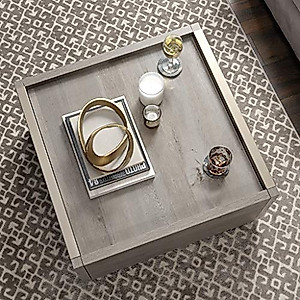 Sauder Manhattan Gate Coffee Table, L: 31.02" x W: 30.95" x H: 16.06", Mystic Oak finish