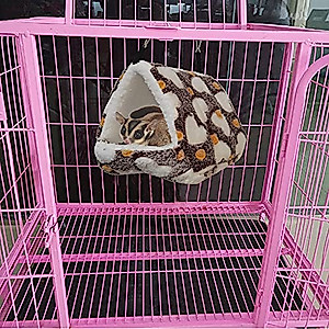 OINEEDU Ferret Hammock-Small Animal Cage Hammock-Hanging Sugar Glider Hammock-Fit for Kitten,Ferret,Squirrel,Rat,Hamster,Parrot or Other Small Animals (Love Coffee)