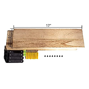 Floating Shelves Set of 2, 17 Inch Rustic Wood Wall Mounted Shelves for Bedroom, Living Room, Bathroom…