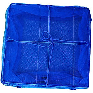 CLISPEED 2pcs Foldable Fish Cage Meat Dehydrater Foldable Basket Flower Food Foldable Drying Rack Mesh Hanging Dryer Rack Drying Basket Nylon Multi-layer Net Blue Nylon Hanging Hanger