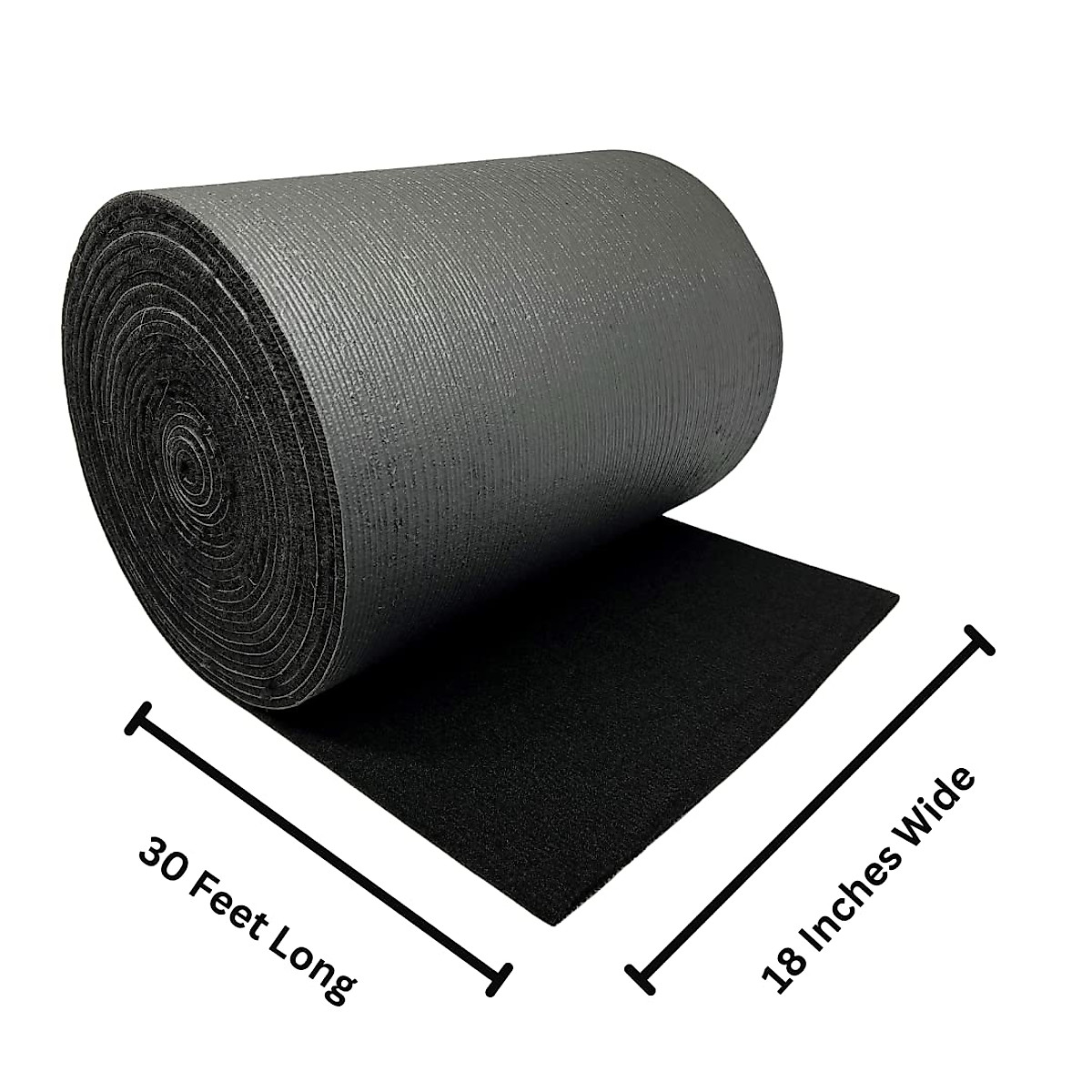 Carpet by the Foote, Boat Trailer Bunk Carpet, Trailer Guide Carpet, Marine Carpet, Boat Carpet, Bunk Padding,18" x 30', Black
