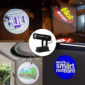 Logobos 20W LED GOBO Logo Projector Stage Effect Light Static Manual Zoom Custom GOBO for Hotel Wedding Company Bar