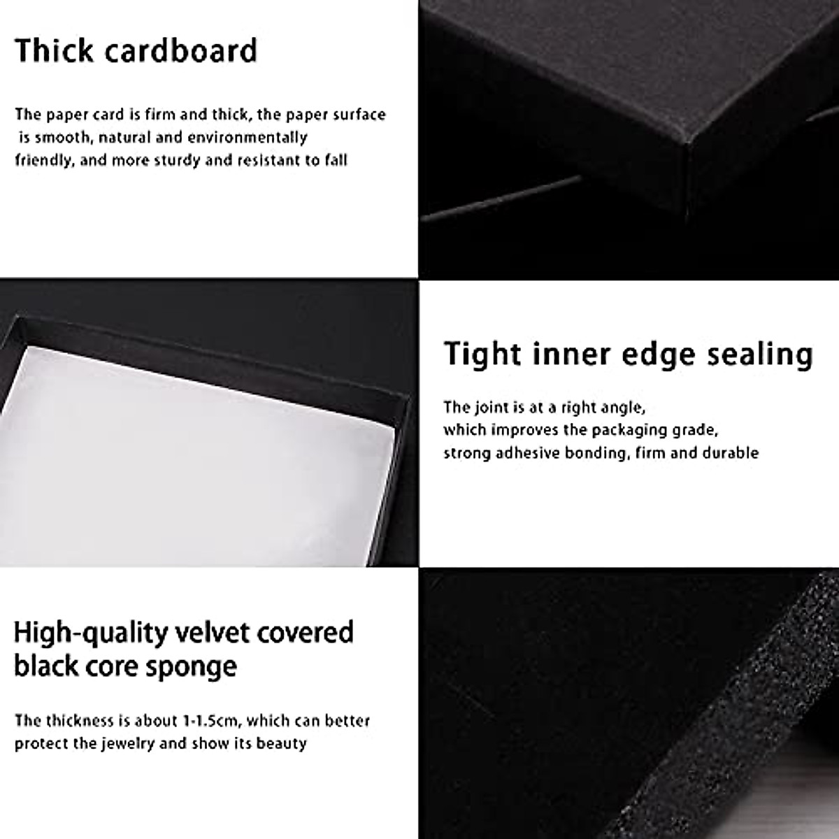 Sdootjewelry Black Jewelry Boxes Bulk 24 Packs, Gift Box for Jewelry with Foam, Small Jewelry Boxes for Gifts, 3.5’’ × 3.5’’ × 1.2”