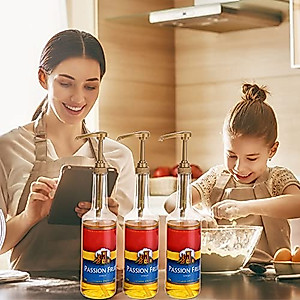 16 Pcs Syrup Pumps, Coffee Syrup Dispenser Pump, Flavor Syrup Pump Fits 750ml Bottles for Coffee Syrups Snow Cones Caramel Flavorings Bottle (Gold)