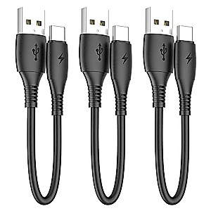 HOTNOW USB C Cable Short 0.5FT 3-Pack, 6 inch USB Type C Fast Charger Cord for Samsung Galaxy S10 S9 S8 Plus Note 9 8, Power Bank and Other USB-C Devices