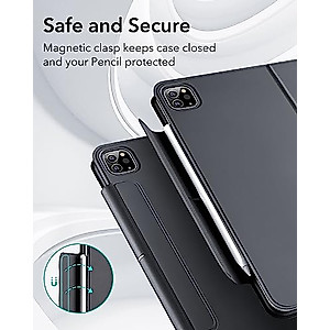ESR iPad Keyboard Case for iPad Pro 12.9 inch (3rd, 4th, 5th, 6th Generation), Easy-Set Floating Cantilever Stand, Precision Multi-Touch Trackpad, Multi-Color Backlit Keys, Magic Keyboard, Black