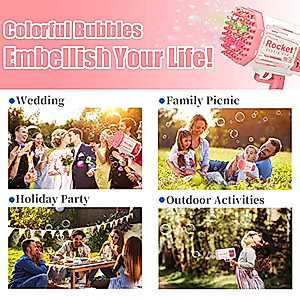 Bazooka Bubble Blaster Gun with 2 Batteries,Rocket Bubble Machine Blower,Birthday Gift for Girls Kids,Bubble Maker Toys for Party Wedding(Pink)