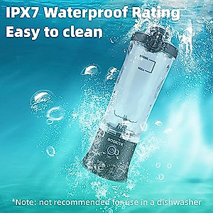 Portable Blender, BOSICTE Personal Size Blender for Shakes and Smoothies with 6 Blades, 20 Oz Mini Blender Cup with Travel Lid and USB Rechargeable for Office, Gym, Kitchen (Black)