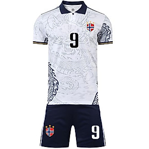 ELTONYA Soccer Jersey for Boys Kids Haalandd #10 Norway HOM Football Jersey Kit Dragon Sports Team Shirts&Shorts Uniform