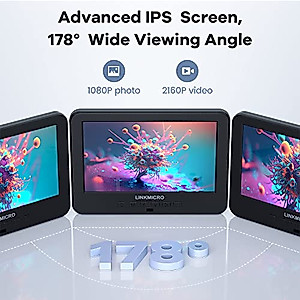 LINKMICRO 3 Lens HDMI Digital Microscope Adult Kids 2000X LM246S 7'' IPS Error Coin Microscope Full View of Coins UHD 2160P, STEM Biological Microscope Kit, Windows, 32G SD Card