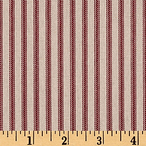 Magnolia Home Fashions Berlin Ticking Stripe, Yard, Red