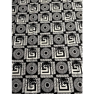Black and White Ankara #1 Fabric 1 Yard, Mud Fabric African Fabric, 100% Cotton African Cloth, Ankara Head Tie Scarf, African Print Wax, One Yard Ankara African Print