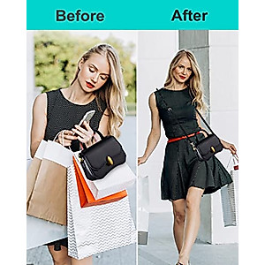 Purse Strap Purse Straps Replacement Crossbody Replacement Straps for Handbags Gold Hardware Genuine Leather(Black)