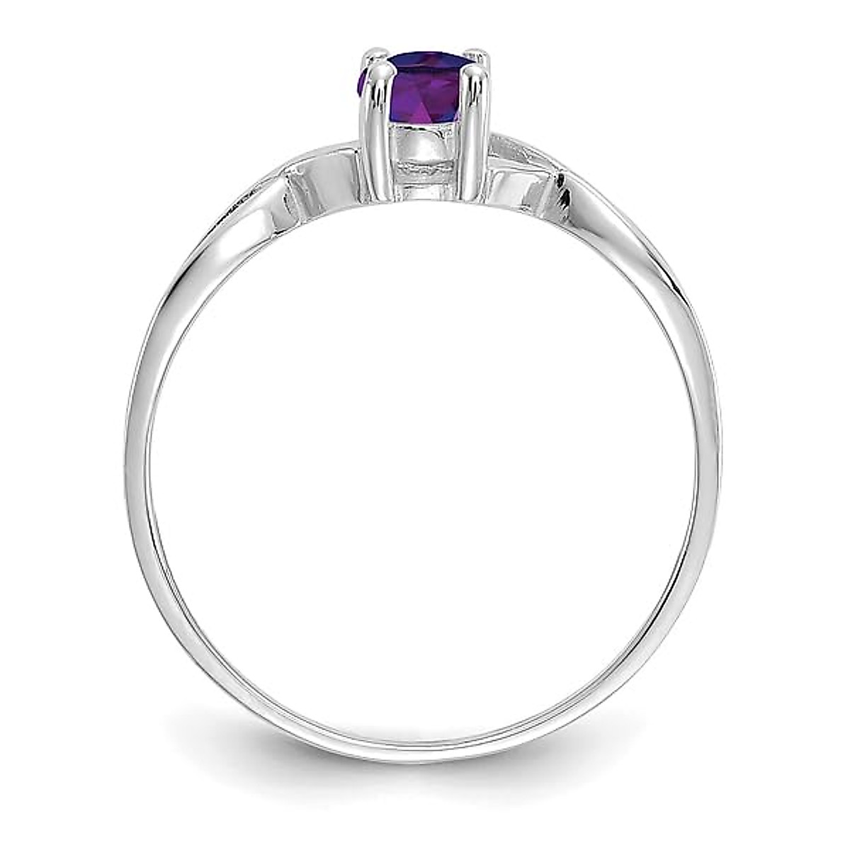 IceCarats 14K White Gold Purple Amethyst February Birthstone Ring size 7