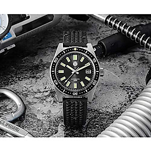 san martin 62Mas Diver Mechanical Automatic Men Watch Stainless Steel NH35 Ceramic Bezel Sunray Dial Sapphire Glass (Model 1)
