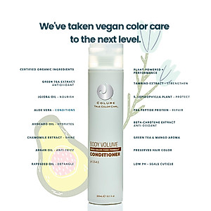 COLURE Body Volume Conditioner Repairs Dry, Damaged Tresses. Strengthens, Preserves Color-Treated Hair
