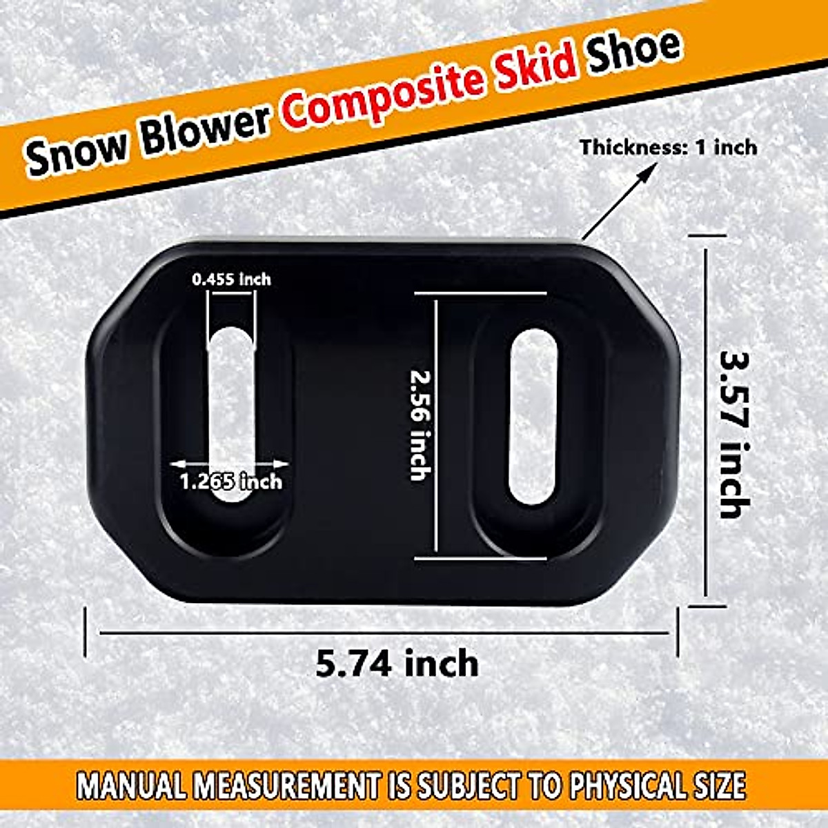 ZHIXING M144012 780-286 Snowblower Composite Skid Compatible with A-riens 02483859 01016500 A108BD, for JohnD-eere M124413 M144012 Snowblower Models.