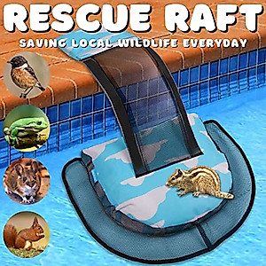 Rescue Raft Animal Saving Escape Ramp for Swimming Pool, Critter and Frog Saver, Pool Escape Ramp, Pool Floating Pad for Swimming Pool, Friendly Cloud Design (2 Pack)