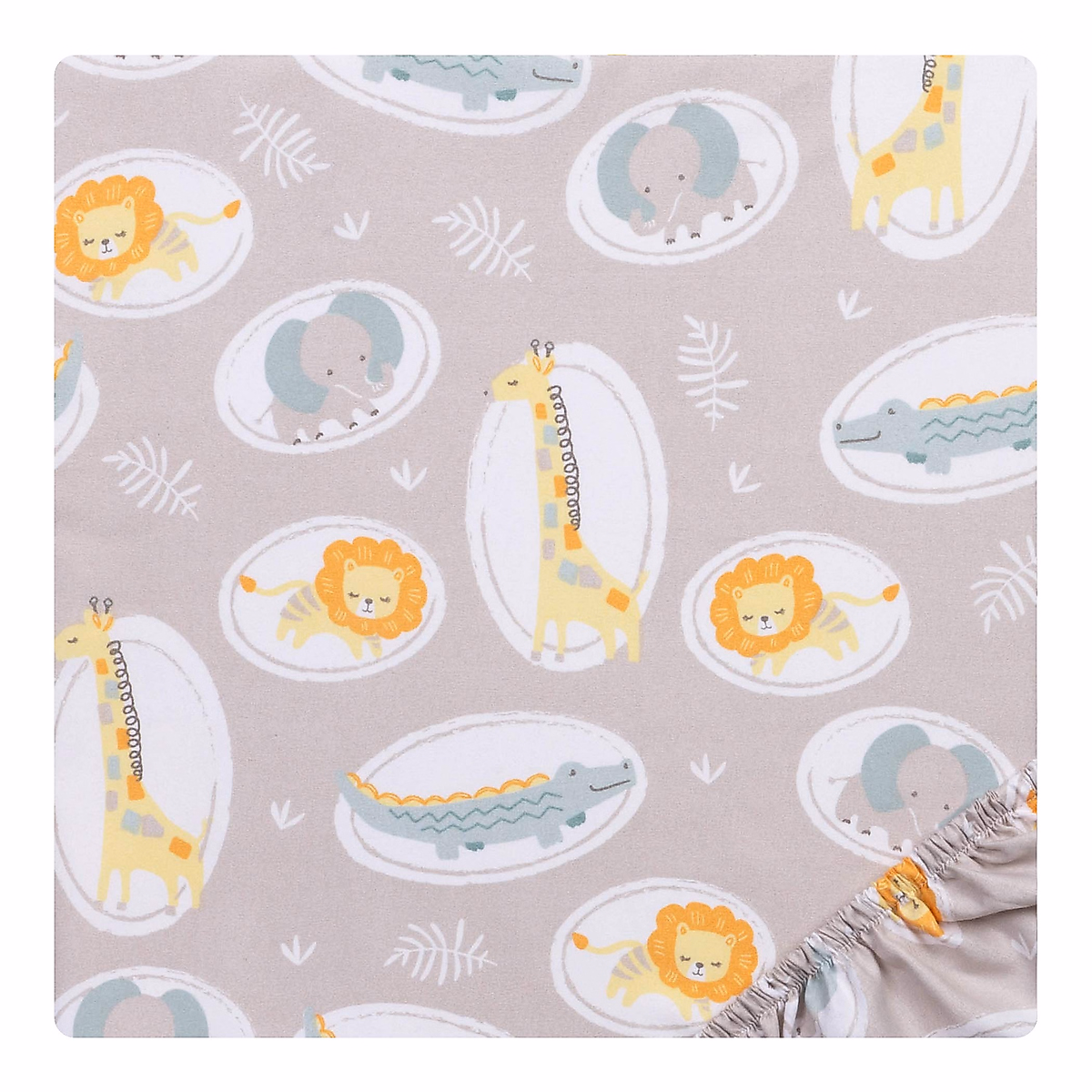 Sammy & Lou Jungle Pals 2-Pack Microfiber Fitted Crib Sheet Set, Fits Standard Crib Mattress 28 in x 52 in; Fully Elasticized,