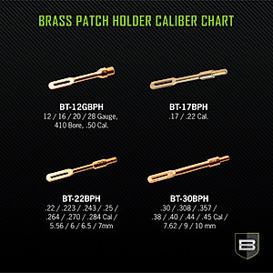 Breakthrough Clean Technologies Brass Patch Holder - Designed for Easily Applying Solvents and Lubricants - Fits ‎.22 / .223 / .243 / .25 / .264 / .270 / .284 Cal / 5.56/6 / 6.5 / 7mm Caliber