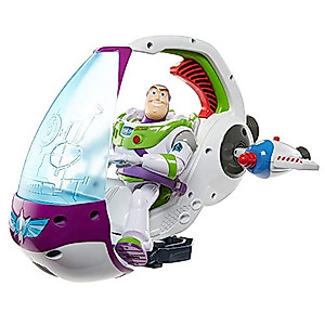Toy Story 4 Galaxy Explorer Spacecraft & Buzz Lightyear Figure, Transforming Toy Vehicle with Missile Launcher, Booster Arm & Extraction Claw, Kids Gift for Ages 4 Years Old & Up
