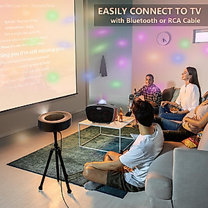 Portable Bluetooth Karaoke Machine with 2 Wireless Mics, SINWE PA Speaker with Disco Ball & Party Lights for Adults/Kids, Outdoor/Indoor Use. Perfect for Weddings, Churches, Picnics [Orange]