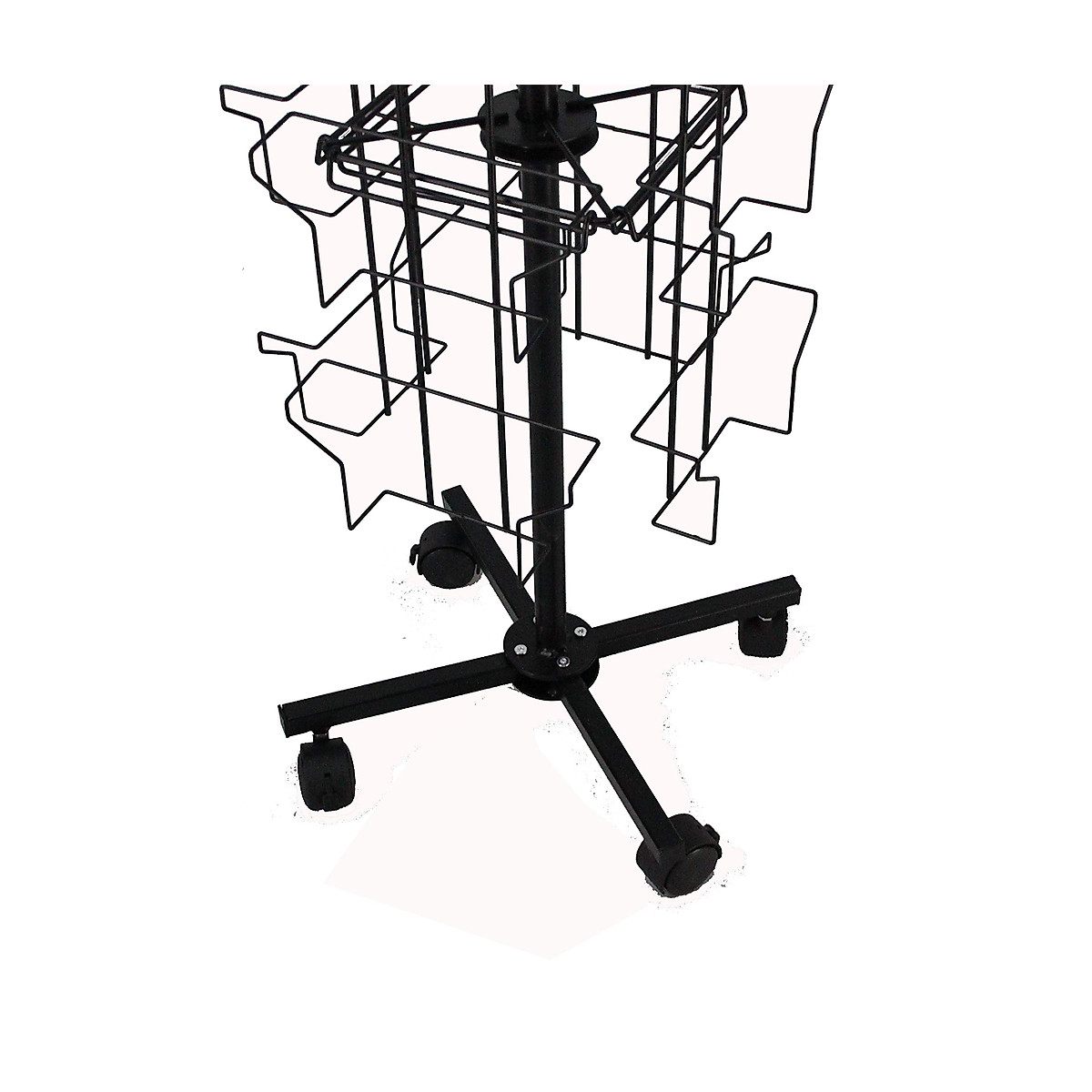 FixtureDisplays® 8" Wide Pocket (Fits 7x5") Horizontal Greeting Card Display Spinning Greeting Holiday Card Rack Floor Stand. Pocket Size: 8"Wide X 7.2"High, 28 Pockets. 11711-BLACK-FBA