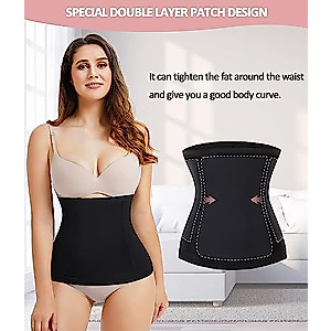 AOSBOEI Women Waist Trainer Shapewear Tummy Control Waist Cincher Sport Girdle Body Shaper Postpartum Recovery Belt (Large-X-Large) Black