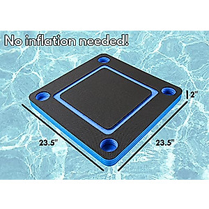 Polar Whale Floating Game or Card Table Blue and Black Tray for Pool or Beach Party Float Lounge Durable Foam 23.5 Inch Drink Holders with Waterproof Playing Cards Deck UV Resistant