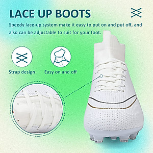 Soccer Cleats Mens Football Cleats Women Tacos de Futbol para Hombre Soccer Shoes for Big Boy Tacos de Futbol Zapatos de Futbol para Hombres Outdoor Soccer Shoes High Top Football Boots AG/FG